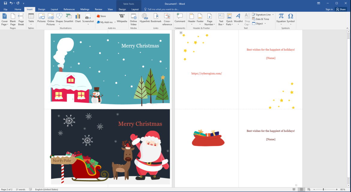 How To Create Greeting Cards in MS Word 2016 | Cyberogism